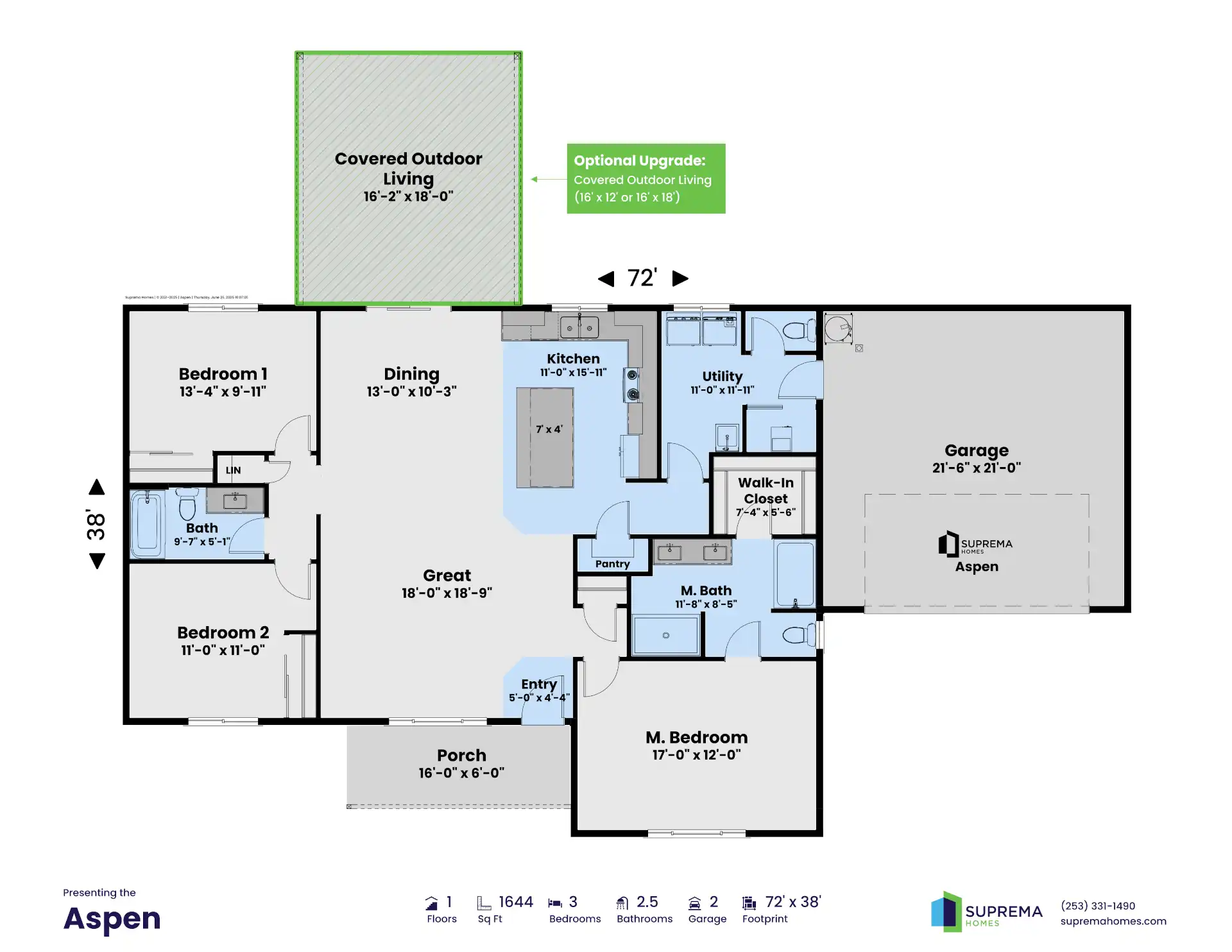 Aspen Floor Plan | Suprema Homes